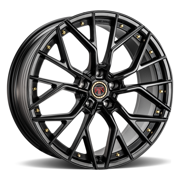 RR Flow Form RF3 in Satin Black – Gold Rivets – VCT Wheels